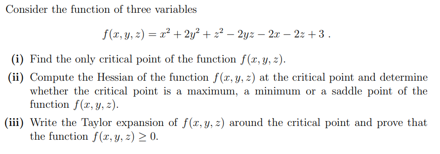 Solved Consider the function of three | Chegg.com