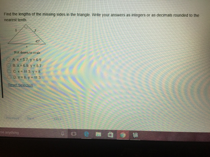 Solved Find the lengths of the missing sides in the | Chegg.com
