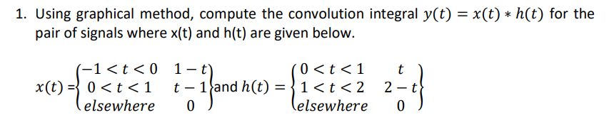 Solved 1 Using Graphical Method Compute The Convolution 