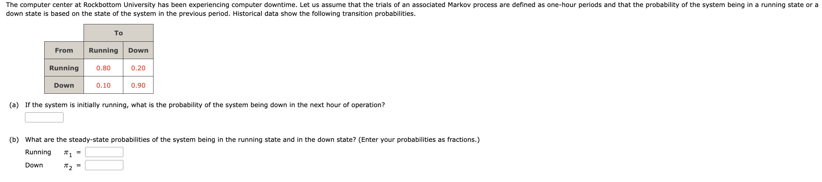 Solved down state is based on the state of the system in the | Chegg.com