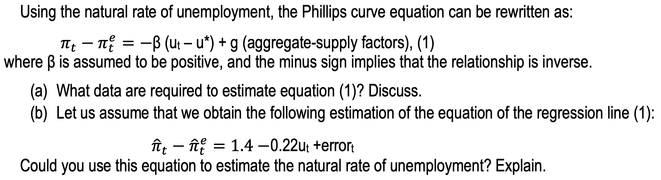 Solved Using the natural rate of unemployment, the Phillips | Chegg.com