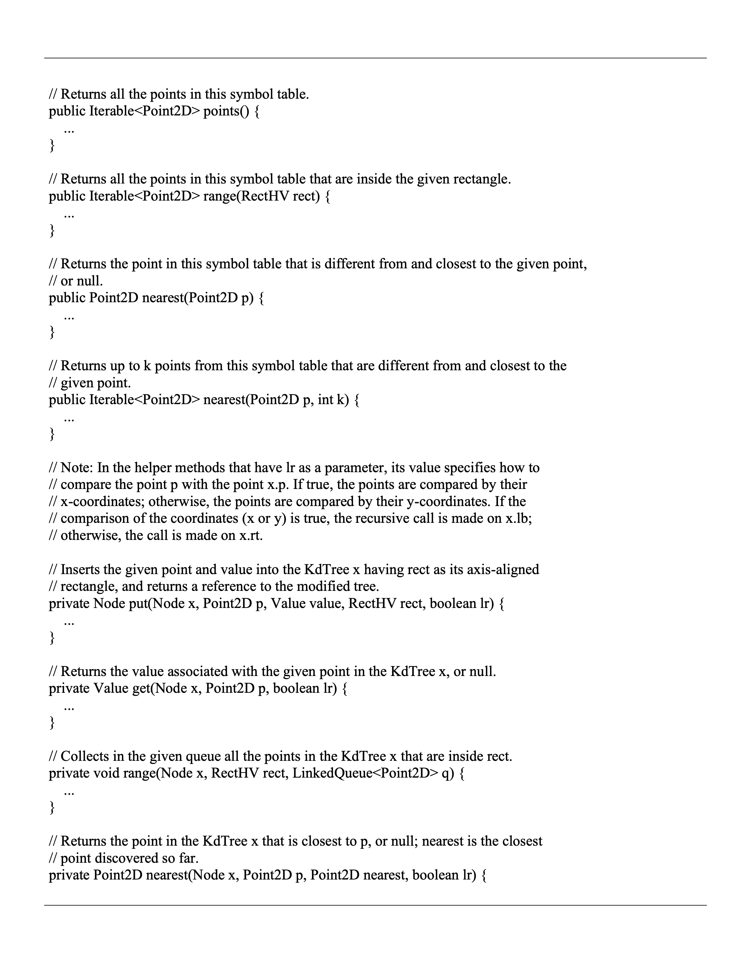 Solved Problem 2. (2dTree Implementation) Develop a data | Chegg.com