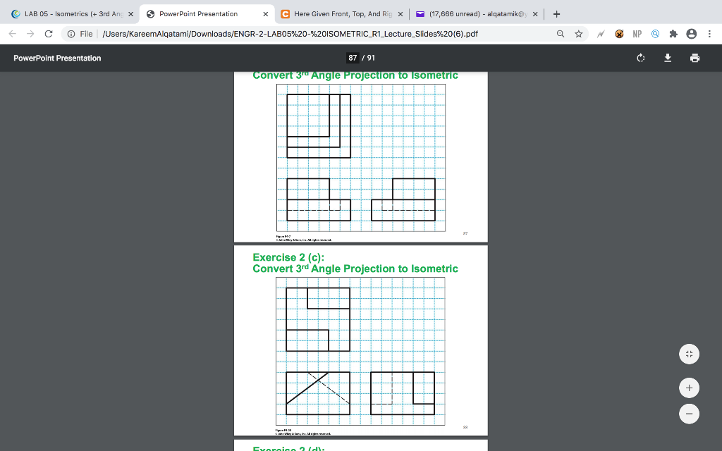 Solved Here Given Front, Top, and right view of 2 isometric | Chegg.com