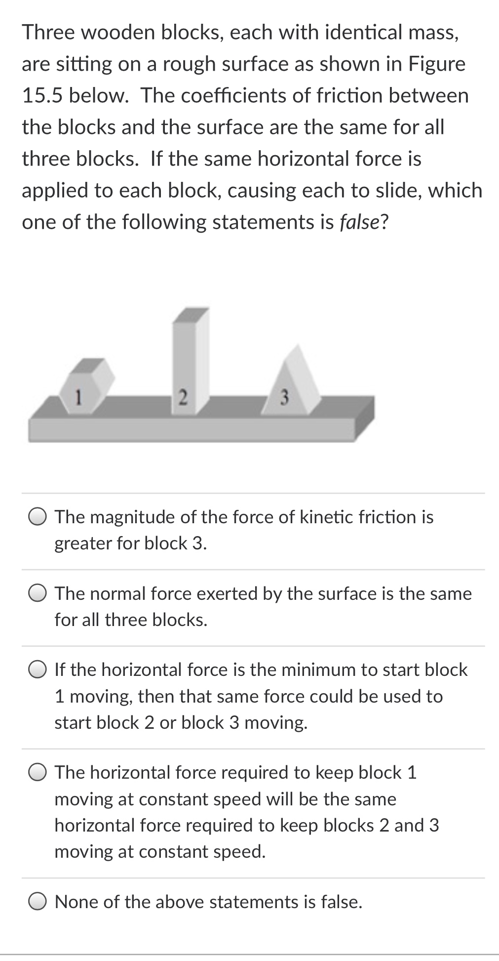 Solved Three wooden blocks, each with identical mass, are | Chegg.com
