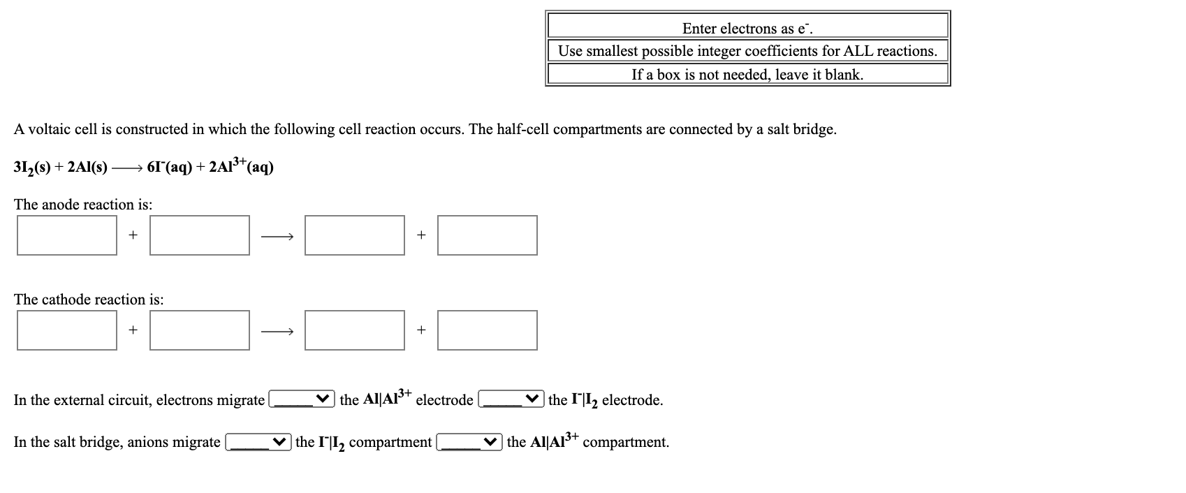 Solved Enter electrons as e. Use smallest possible integer | Chegg.com