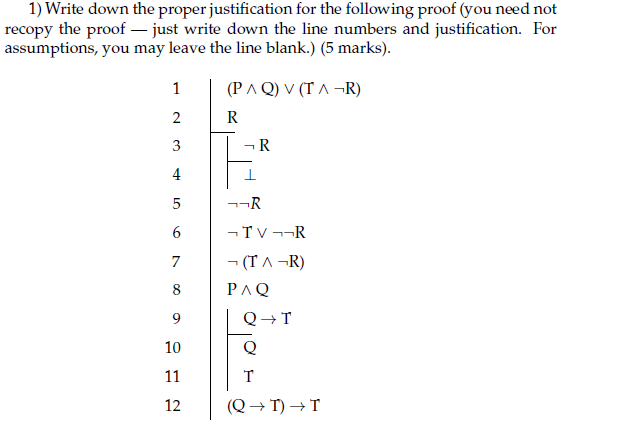 Solved 1) Write down the proper justification for the | Chegg.com
