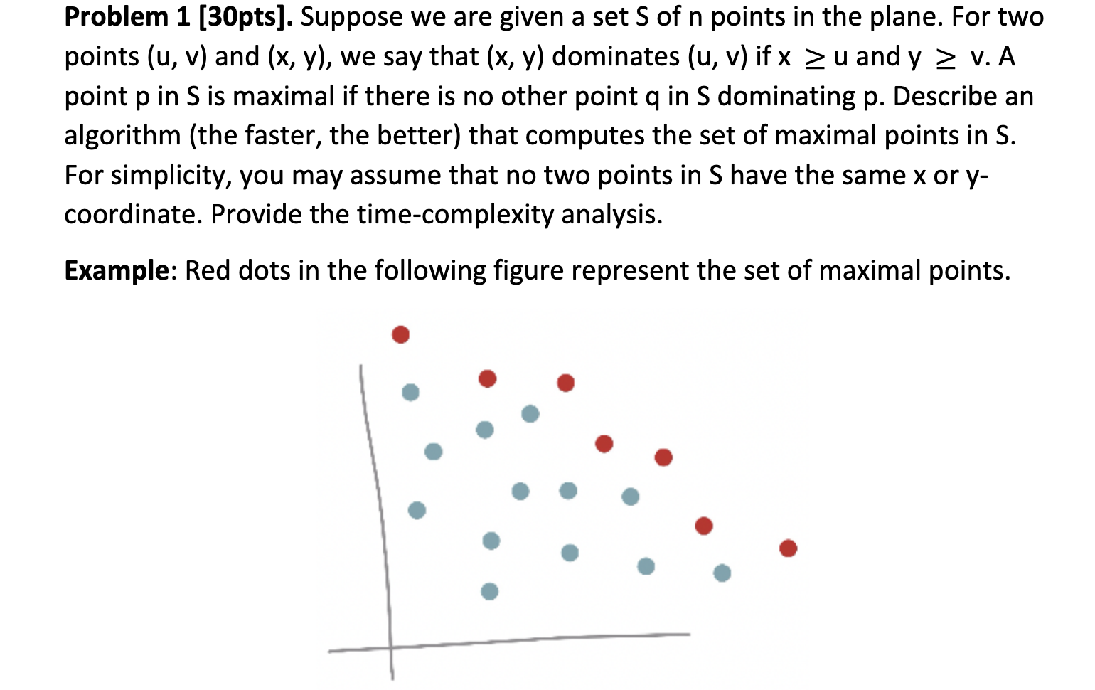 Solved Problem 1 [30pts]. Suppose we are given a set S of n | Chegg.com