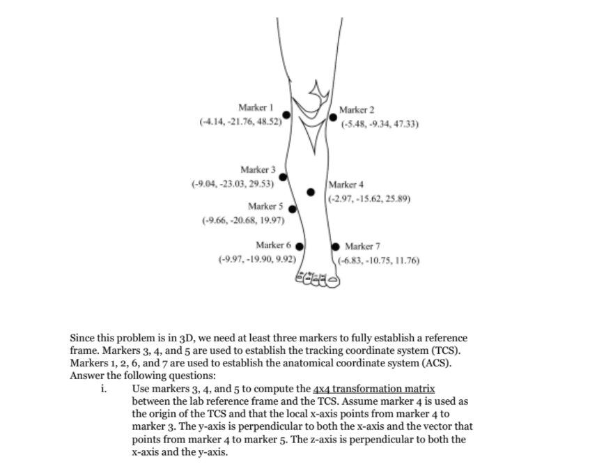 Problem 2 (Motion Capture Kinematics) In this | Chegg.com