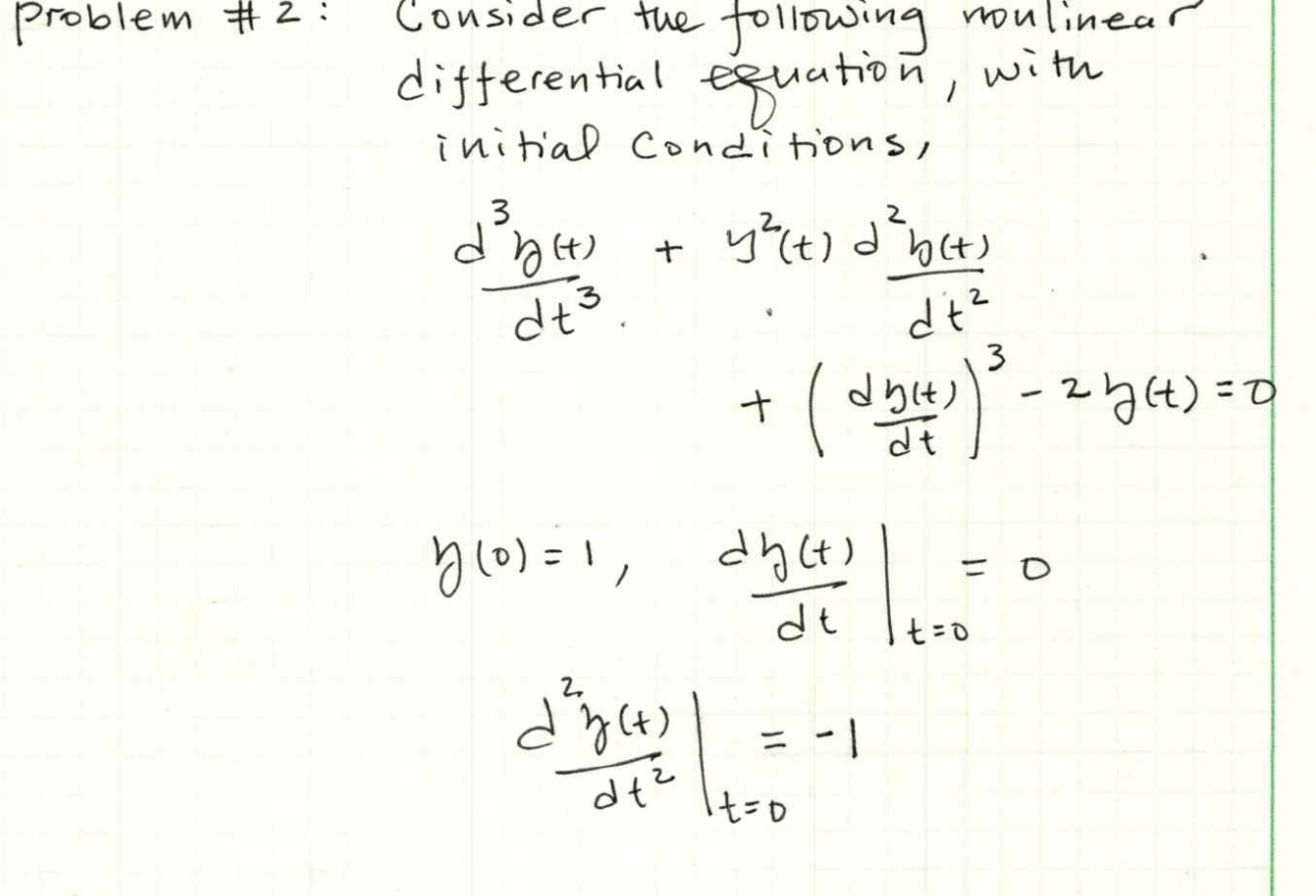 problem #2 : , with Consider the following nonlinear | Chegg.com