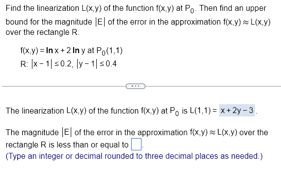 Solved Find The Linearization L X Y Of The Function F X Y