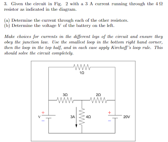 Solved 3. Given the circuit in Fig. 2 with a 3 A current | Chegg.com