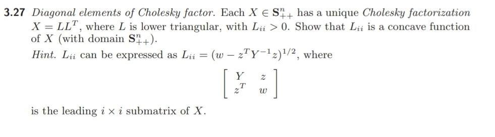 Solved 3.27 Diagonal elements of Cholesky factor. Each X EST | Chegg.com