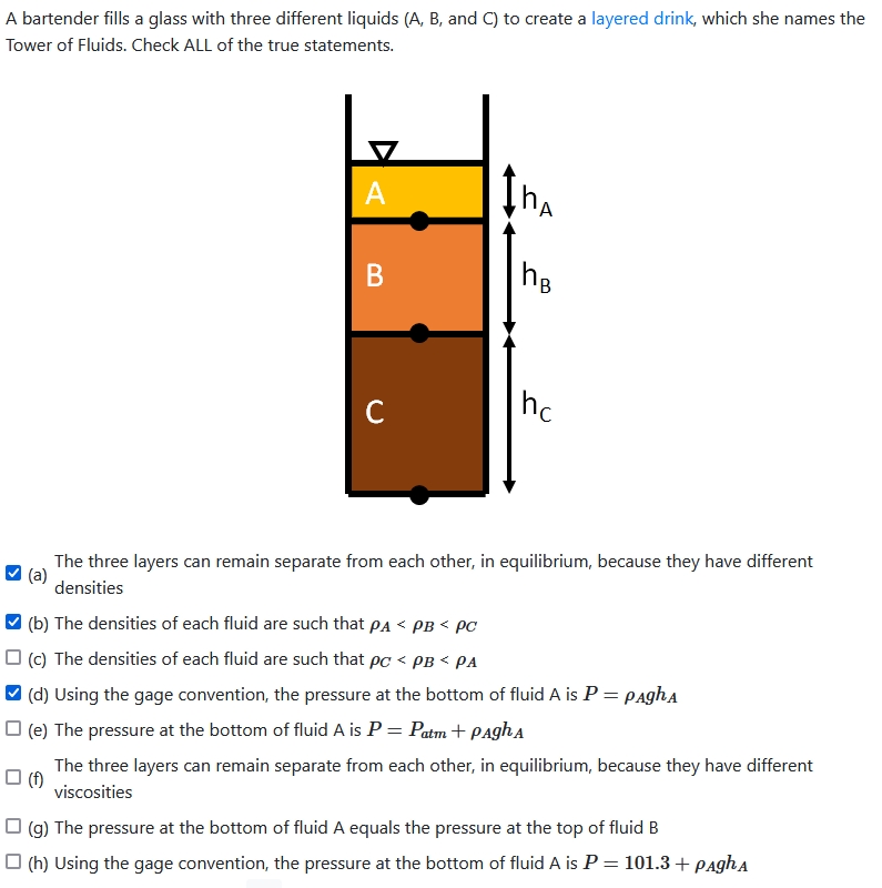 Solved A bartender fills a glass with three different | Chegg.com