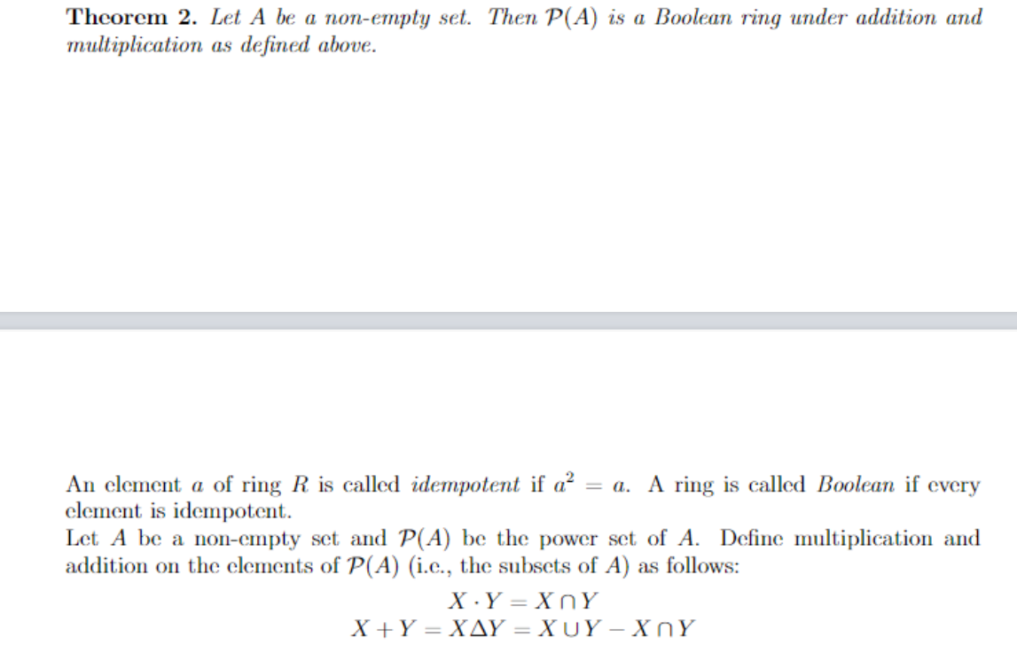 Solved Theorem 2 Let A Be A Non Empty Set Then Pa Is A 
