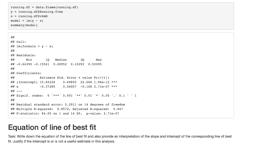 Solved Need help with the equation of line of best fit. Not | Chegg.com