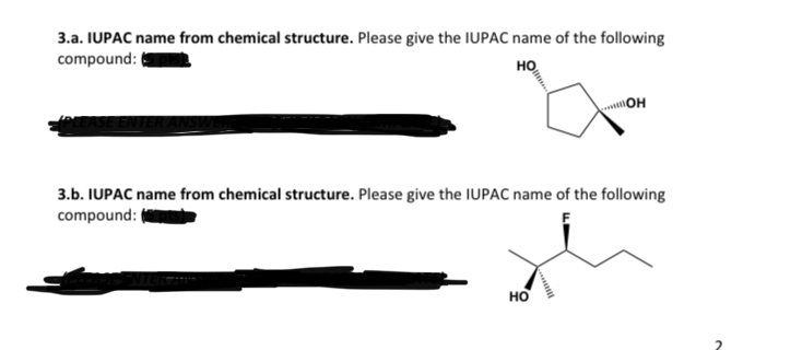Solved 3.a. IUPAC name from chemical structure. Please give | Chegg.com