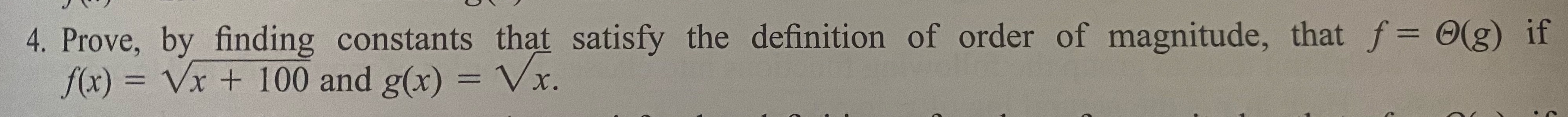 Solved Prove, by finding, constants that satisfy the | Chegg.com
