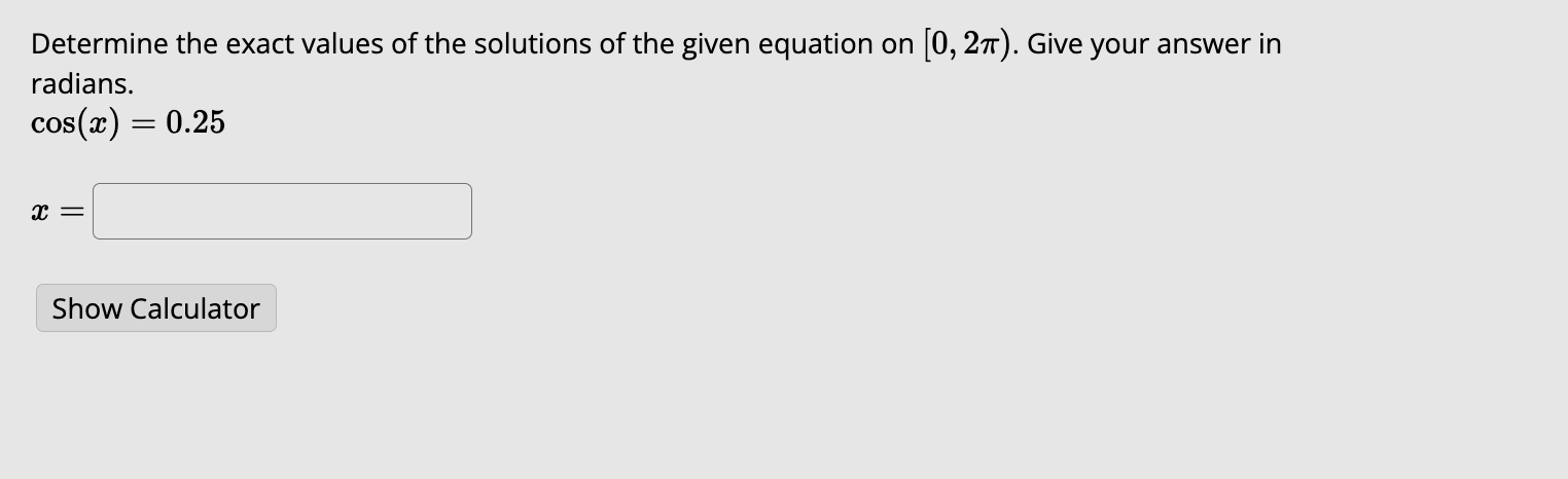 Solved Determine the exact values of the solutions of the | Chegg.com