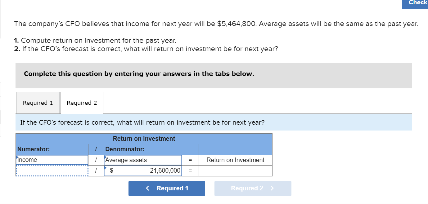 Solved Exercise 22-14 (Algo) Return on investment LO A1, A2 | Chegg.com