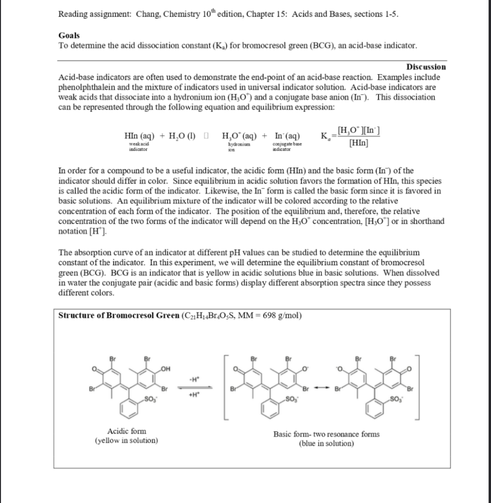 Solved Reading assignment: Chang, Chemistry 10" edition, | Chegg.com