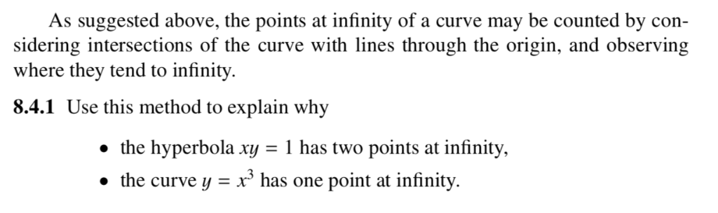 Solved As suggested above, the points at infinity of a curve | Chegg.com