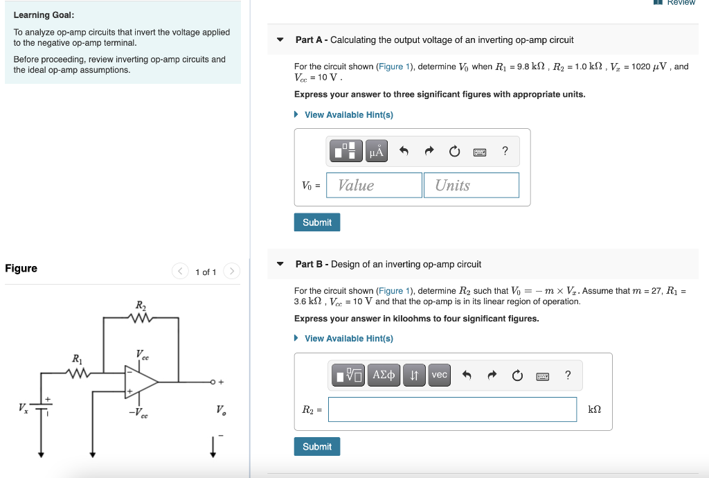 Solved For the circuit shown (Figure 1), determine V0V0 when | Chegg.com