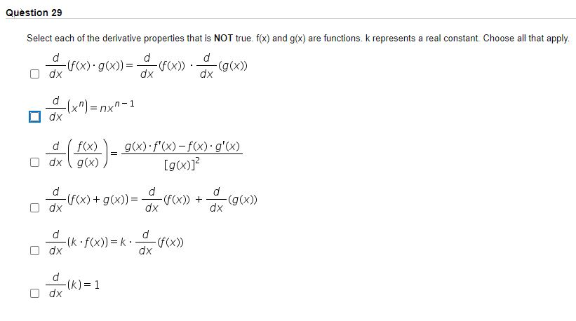 Solved Question 27 Determine The Derivative Of F X 3x2
