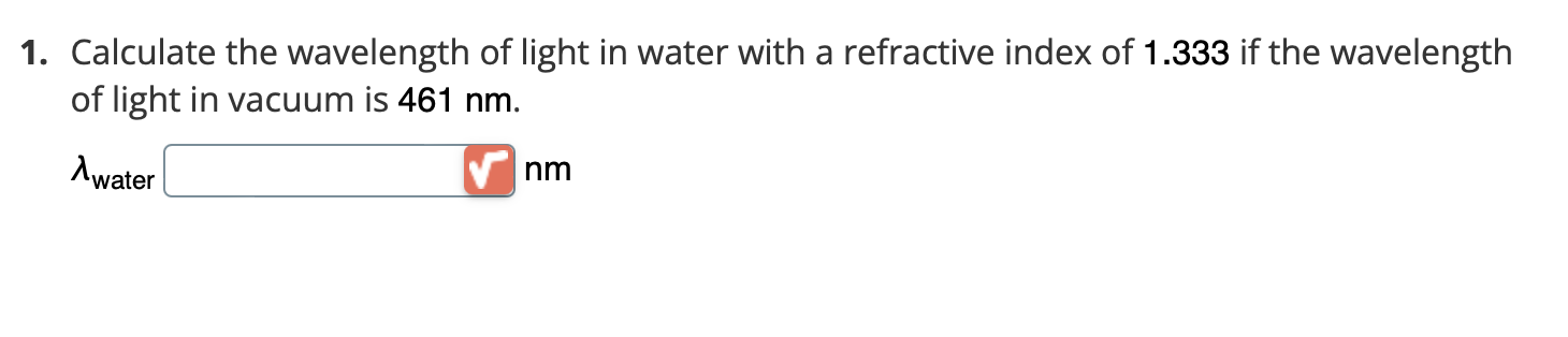 Solved 1. What is the speed of light in water? In glycerine? | Chegg.com
