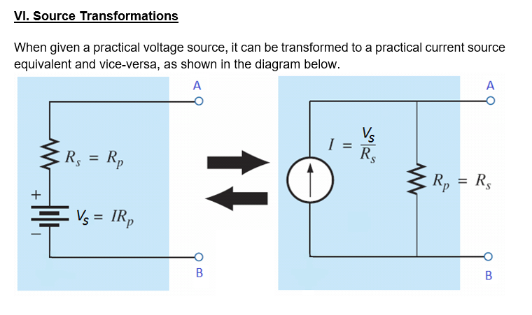 Solved Vl. Source Transformations When given a practical | Chegg.com