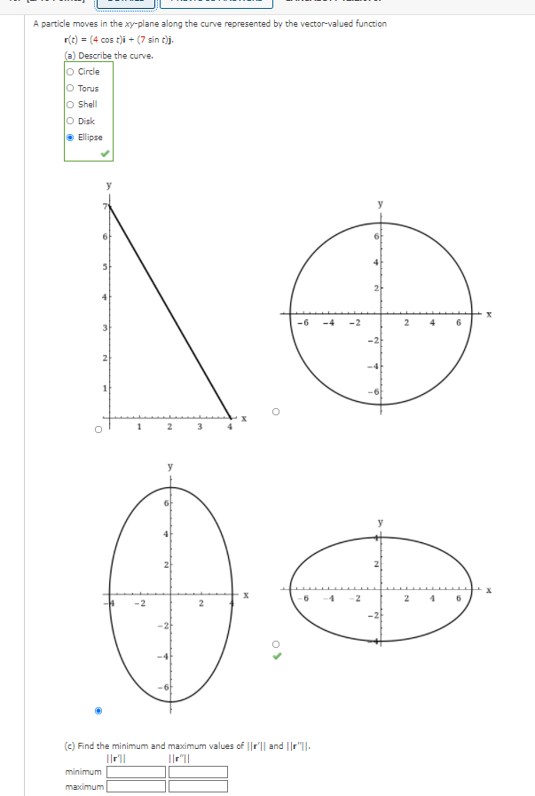 Solved A particle moves in the xy-plane along the curve | Chegg.com
