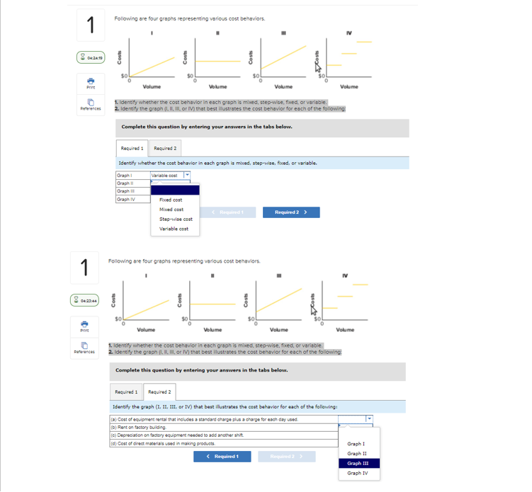 Solved 1) - Identify whether the cost behavior in each | Chegg.com