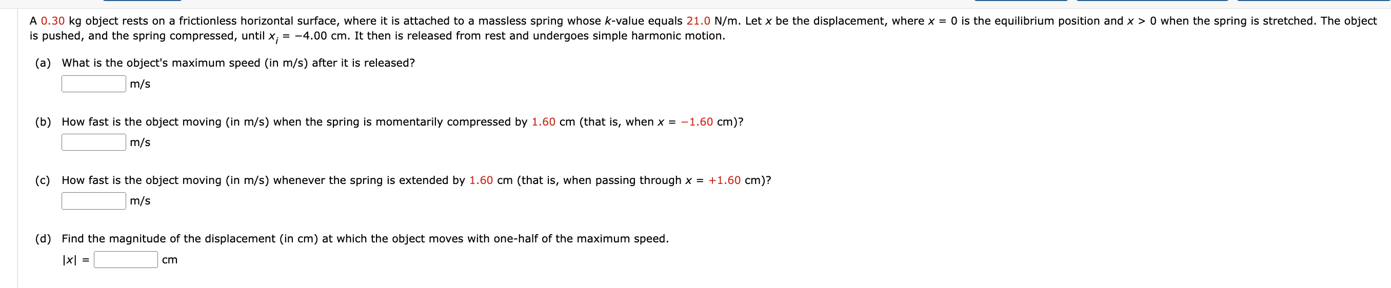 Solved is pushed, and the spring compressed, until | Chegg.com