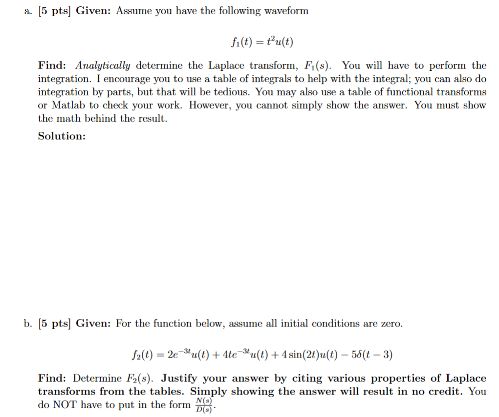 Solved a. [5 pts] Given: Assume you have the following | Chegg.com