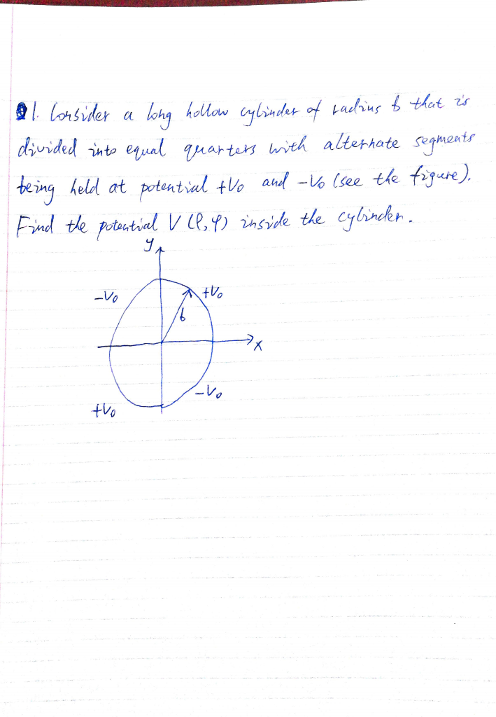 Solved ! Consider a long hollow cylinder of tadius 6 thet | Chegg.com