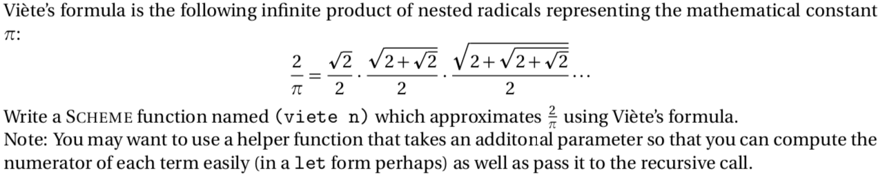 Viète's formula is the following infinite product | Chegg.com
