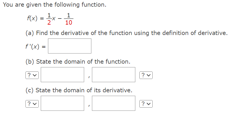 Solved You are given the following function. f(x)=21x−101 | Chegg.com