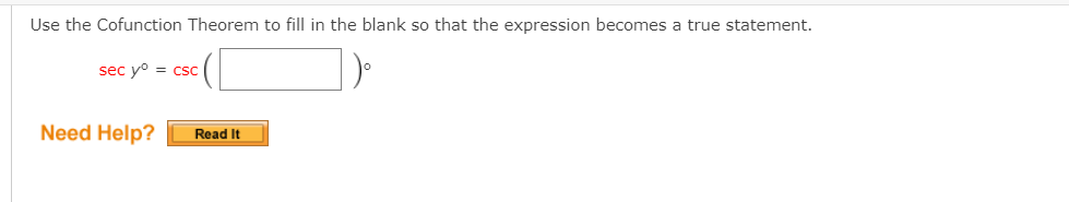 Solved Use the Cofunction Theorem to fill in the blank so | Chegg.com