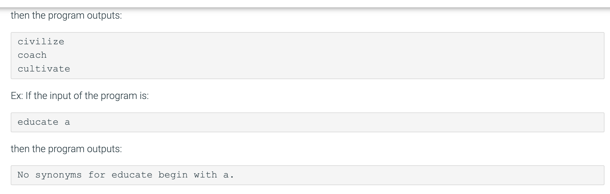 Solved Given a set of text files containing synonyms for | Chegg.com