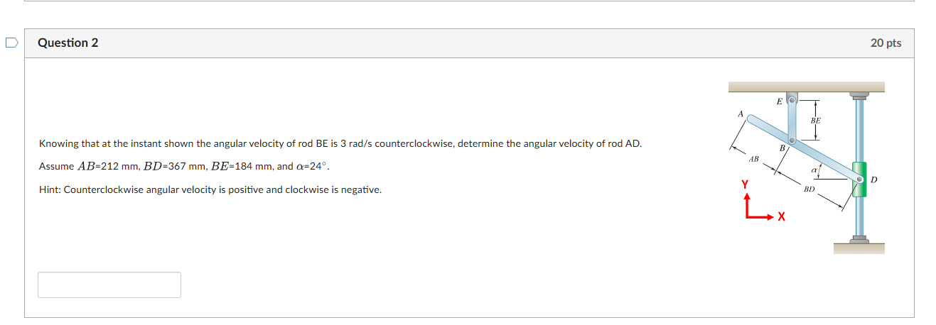 Solved Question 2Knowing that at ﻿the instant shown the | Chegg.com