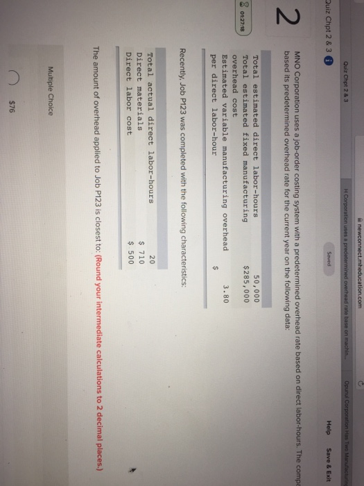 Solved Help Save & Exit Submit H Corporation uses a | Chegg.com
