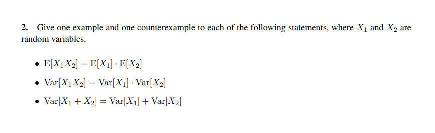 Solved 2. Give one example and one counterexample to each of | Chegg.com