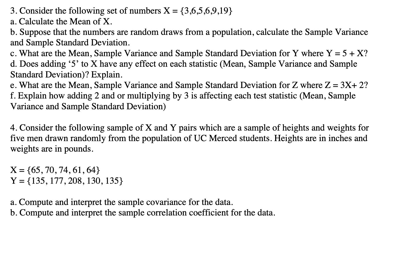 Solved 3. Consider the following set of numbers X = | Chegg.com
