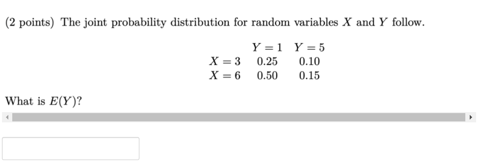 Solved (2 points) The joint probability distribution for | Chegg.com