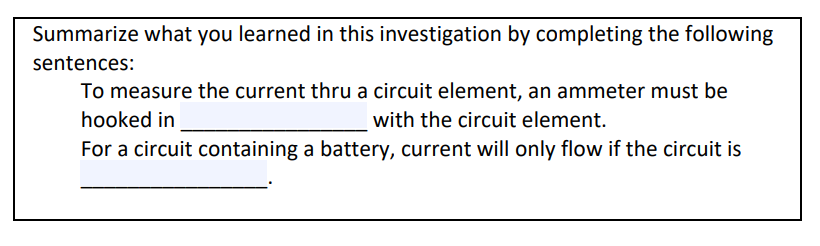 Solved Investigation #1: Can you light a bulb. Using the | Chegg.com