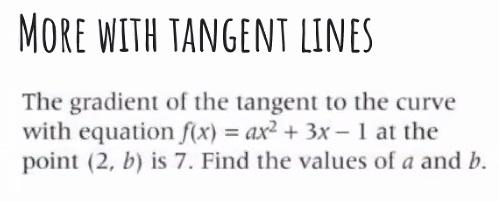 Solved MORE WITH TANGENT LINES The gradient of the tangent | Chegg.com