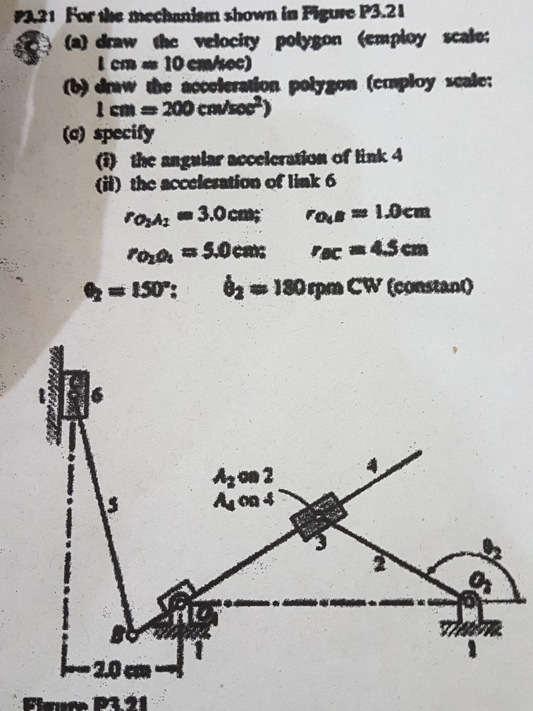 Solved 21 Korte mechanism shown in Figure P3.21 ) draw the | Chegg.com