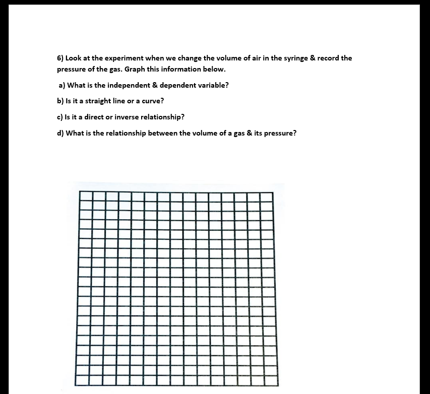 Solved Relationships involved in Gas Laws 1) Pressure & | Chegg.com