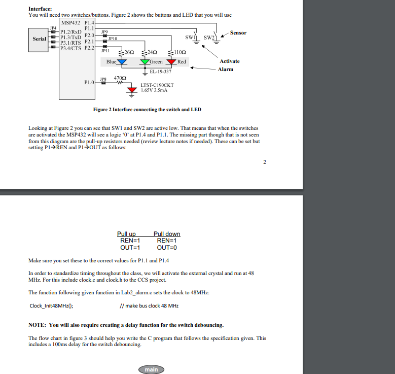 a MSP432 launchpad development kit 4 Lab Procedure | Chegg.com