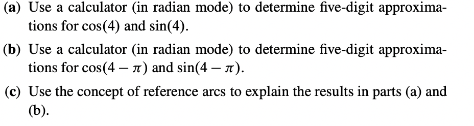 Solved (a) Use a calculator (in radian mode) to determine | Chegg.com