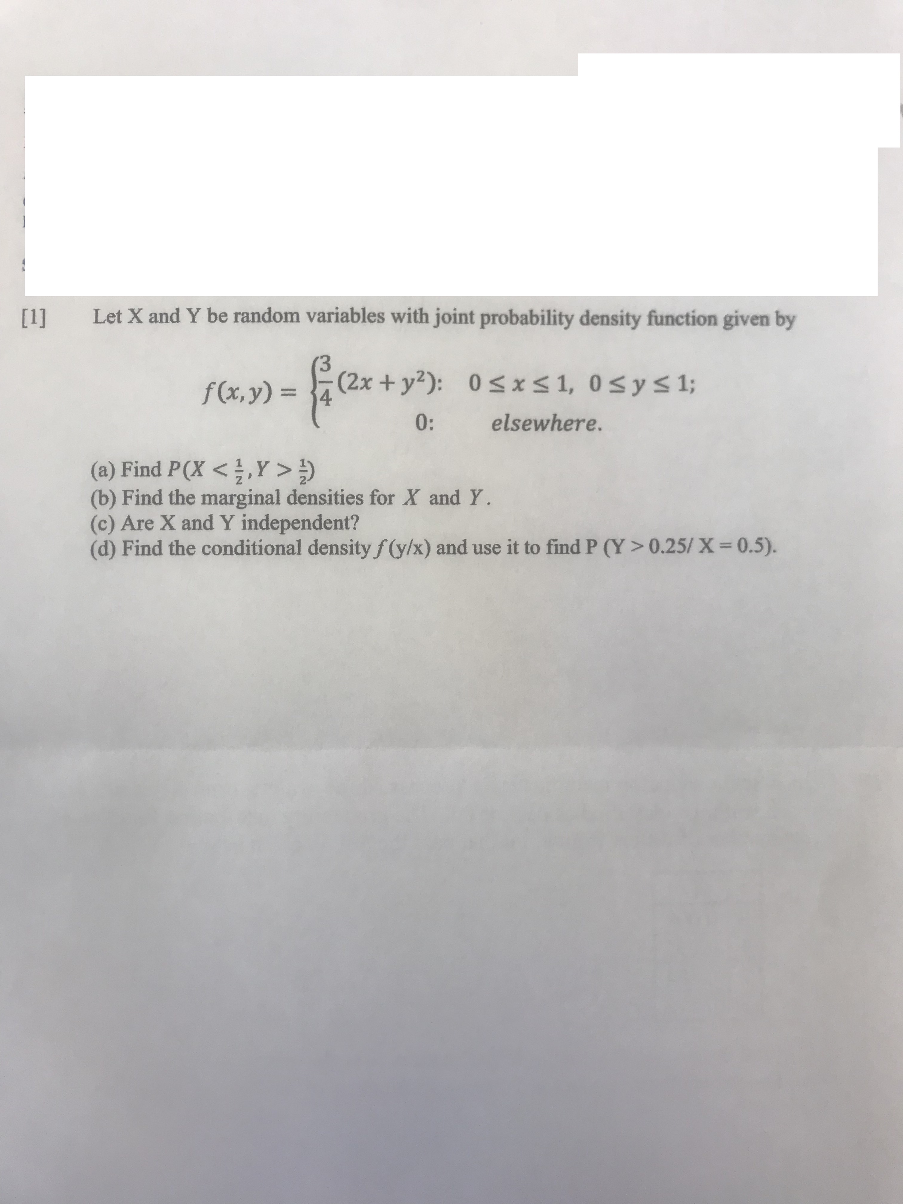 Solved Let X and Y be random variables with joint | Chegg.com